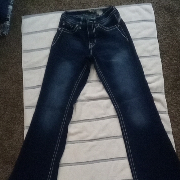 Rebel Jeans | Jeans | Indigo Blue Flare Wide Leg Jeans With Natural ...